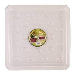 CWP SQDS-1400 Heavy Gauge Footed Square Carpet Saver Saucer, 14-Inch by 14-Inch, Clear (Pack of 2)