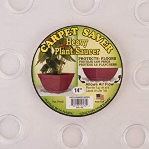 CWP SQDS-1400 Heavy Gauge Footed Square Carpet Saver Saucer, 14-Inch by 14-Inch, Clear (Pack of 2)