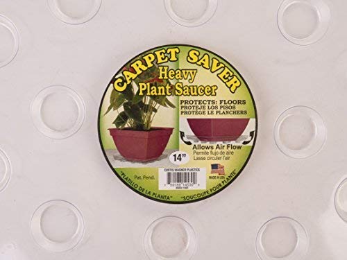 CWP SQDS-1400 Heavy Gauge Footed Square Carpet Saver Saucer, 14-Inch by 14-Inch, Clear (Pack of 2)