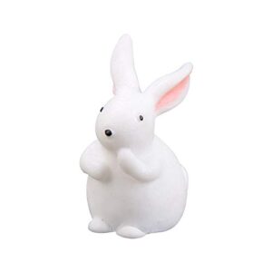 Exasinine Mini Rabbits Easter Bunny Miniature Figurines Animals Model Fairy Garden Miniature Moss Landscape DIY Terrarium Crafts Ornament Accessories for Home Décor (Rabbit, Pack of 20)