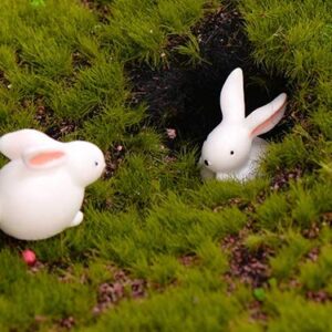 Exasinine Mini Rabbits Easter Bunny Miniature Figurines Animals Model Fairy Garden Miniature Moss Landscape DIY Terrarium Crafts Ornament Accessories for Home Décor (Rabbit, Pack of 20)