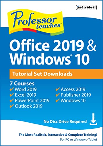 Professor Teaches Office 2019 & Windows Tutorial Set Downloads [PC Online code]