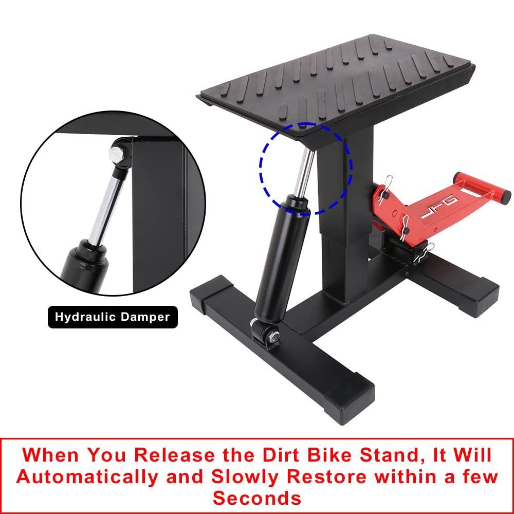 JFG RACING Motorcycle Dirt Bike Stand Lift Jack Hoist Table Height Adjustable Lifting Stand,Ideal for Dirt Pit Bike Repair&Maintainance,Dirt Bike Accessories