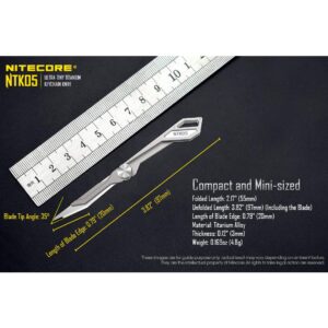 Nitecore NTK05 Titanium Folding Scalpel Everyday Knife and a Sticker