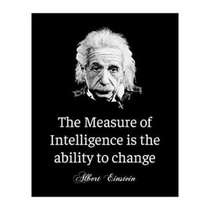 albert einstein quotes wall art- "the measure of intelligence"- 8 x 10" typographic wall print- ready to frame. home-office-studio decor. perfect classroom addition for inspiration & motivation.