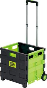 takeda corporation zy-36mbg2 [gardening, harvesting, equipment storage, trunk and carry] foldable container carrier, black/green, 16.9 x 13.0 x 33.9 inches (40.5 x 33 x 86 cm)