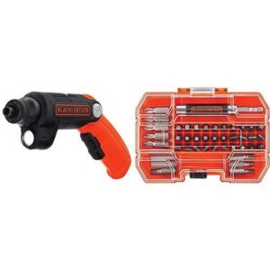 black+decker bdcsfl20c 4v max lithium ion lightdriver cordless screwdriver with black+decker bda42sd 42-piece standard screwdriver bit set