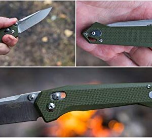 Firebird Ganzo FB7651-GR Pocket Folding Knife 440C Stainless Steel Blade G10 Anti-Slip Handle with Clip Hunting Fishing Camping Folder Outdoor EDC Knife (Green)