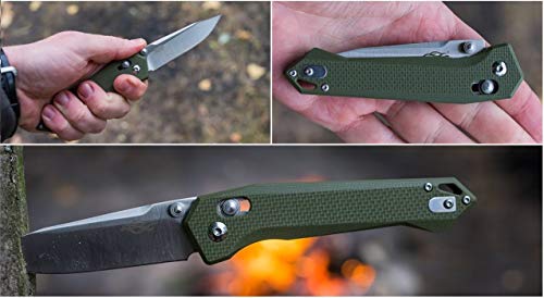 Firebird Ganzo FB7651-GR Pocket Folding Knife 440C Stainless Steel Blade G10 Anti-Slip Handle with Clip Hunting Fishing Camping Folder Outdoor EDC Knife (Green)