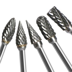 Double Cut Carbide Rotary Burr Set - 10 Pcs 1/8" Shank, 1/4" Head Length Tungsten Steel for Woodworking,Drilling, Metal Carving, Engraving, Polishing