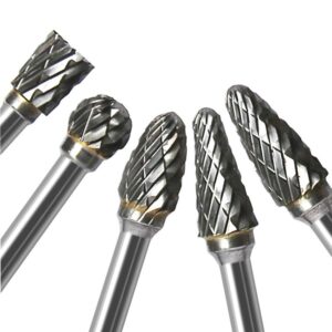 Double Cut Carbide Rotary Burr Set - 10 Pcs 1/8" Shank, 1/4" Head Length Tungsten Steel for Woodworking,Drilling, Metal Carving, Engraving, Polishing