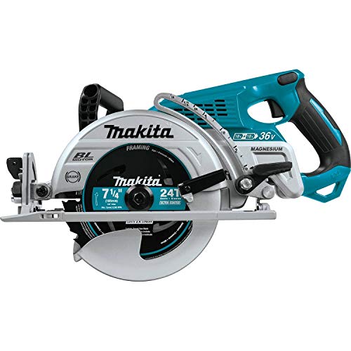 Makita XSR01PT-R 18V X2 (36V) LXT Brushless Lithium-Ion 7-1/4 in. Cordless Rear Handle Circular Saw Kit with 2 Batteries (Renewed)