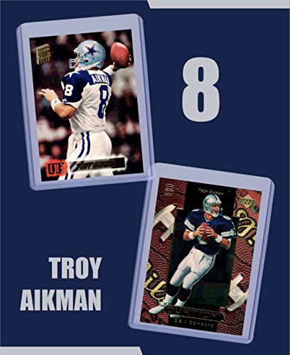 Troy Aikman Football Cards (5) Assorted Bundle - Dallas Cowboys Trading Card Gift Set