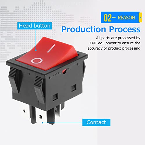 ON-Off 4 Pin Rocker Boat Switch,30A Welder Welding Machine 4-Pin Boat Type ON/OFF Rocker Switch,IP65 Waterproof and Dustproof(1PCS)