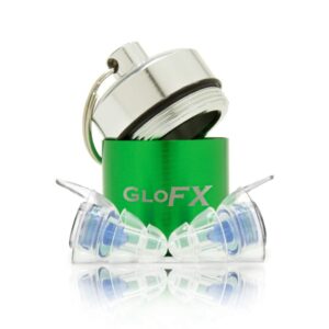 glofx ear plugs - comfortable hearing protection for music events concerts and festivals - musician noise cancelling reusable earplugs high fidelity