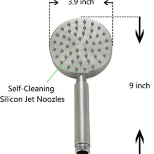 100% Metal Hand Held Shower Head with Hose | Detachable Shower Heads with Handheld Spray | Adjustable Bracket Holder | Extra Long 75" Inch Stainless-Steel Hose | Brushed Nickel