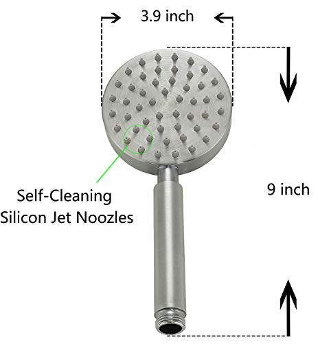 100% Metal Hand Held Shower Head with Hose | Detachable Shower Heads with Handheld Spray | Adjustable Bracket Holder | Extra Long 75" Inch Stainless-Steel Hose | Brushed Nickel