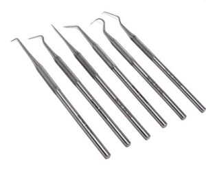 set of 6 stainless steel precision micro probe set combo, 5.5 inch overall length