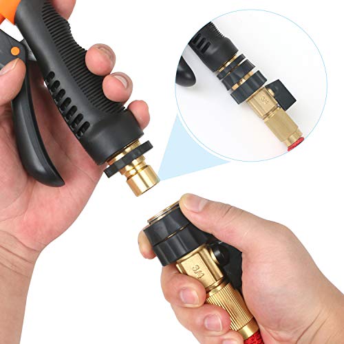 STYDDI Garden Hose Quick Release Connect Coupler, Metal Hose Fitting Quick Connector 3/4" GHT Male and Female - No Leaks Water Hoses Quick Disonnect Adapter, 4 Set