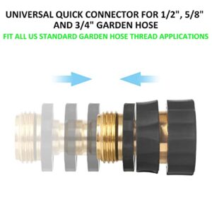 STYDDI Garden Hose Quick Release Connect Coupler, Metal Hose Fitting Quick Connector 3/4" GHT Male and Female - No Leaks Water Hoses Quick Disonnect Adapter, 4 Set