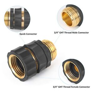 STYDDI Garden Hose Quick Release Connect Coupler, Metal Hose Fitting Quick Connector 3/4" GHT Male and Female - No Leaks Water Hoses Quick Disonnect Adapter, 4 Set