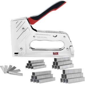 t50 staple gun heavy duty kit - kelde 2 in 1 upholstery manual stapler/nail gun with 1500pcs staples and brad nails for wood, craft, diy, furniture, carpentry, decoration