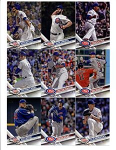 2017 topps chicago cubs complete master team set of 41 cards (series 1, 2, update): kris bryant(#1), jason hammel(#2), jake arrieta(#18), aroldis chapman(#39), chicago cubs(#72), kyle schwarber(#73), addison russell(#78), kyle hendricks(#113), jon lester(