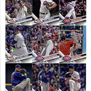 2017 Topps Chicago Cubs Complete Master Team Set of 41 Cards (Series 1, 2, Update): Kris Bryant(#1), Jason Hammel(#2), Jake Arrieta(#18), Aroldis Chapman(#39), Chicago Cubs(#72), Kyle Schwarber(#73), Addison Russell(#78), Kyle Hendricks(#113), Jon Lester(