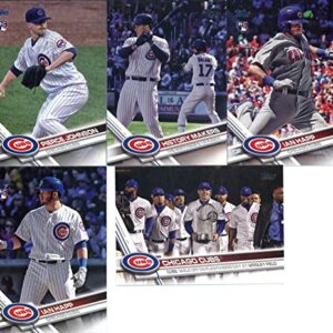 2017 Topps Chicago Cubs Complete Master Team Set of 41 Cards (Series 1, 2, Update): Kris Bryant(#1), Jason Hammel(#2), Jake Arrieta(#18), Aroldis Chapman(#39), Chicago Cubs(#72), Kyle Schwarber(#73), Addison Russell(#78), Kyle Hendricks(#113), Jon Lester(