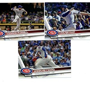 2017 Topps Chicago Cubs Complete Master Team Set of 41 Cards (Series 1, 2, Update): Kris Bryant(#1), Jason Hammel(#2), Jake Arrieta(#18), Aroldis Chapman(#39), Chicago Cubs(#72), Kyle Schwarber(#73), Addison Russell(#78), Kyle Hendricks(#113), Jon Lester(