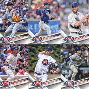 2017 Topps Chicago Cubs Complete Master Team Set of 41 Cards (Series 1, 2, Update): Kris Bryant(#1), Jason Hammel(#2), Jake Arrieta(#18), Aroldis Chapman(#39), Chicago Cubs(#72), Kyle Schwarber(#73), Addison Russell(#78), Kyle Hendricks(#113), Jon Lester(