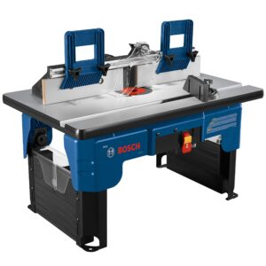 bosch ra1141 26 in. x 16-1/2 in. laminated mdf top portable jobsite router table with 2-1/2 in. vacuum hose port