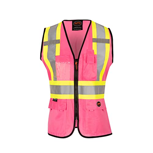 Pioneer Safety Vest for Women – 9 Pockets - Hi-Vis StarTech Reflective Tape - Class 2 ANSI - (Multiple Colors)