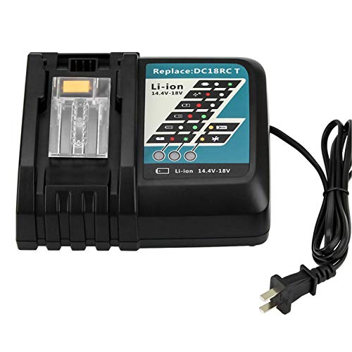 Rapid Charger Compatible with Makita 14.4V 18V Lithium-Ion Battery BL1815 BL1830 BL1840 BL1845 BL1850 BL1860 Replacement for Makita DC18RC Battery Charger