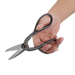 ViaGasaFamido Bonsai Shear Bonsai Pruning Scissors Gardening Shears 7.87in Trimming Scissors Bonsai Pruning Shears Roots Branches Trimming Tool for Grow Room Gardening Black