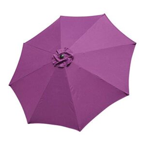 Chi Mercantile Outdoor Living Patio Market Round 9 Ft. 8-Rib Umbrella Tilt System Hand Crank Sun Shade Water and Fade Resistant (Purple)