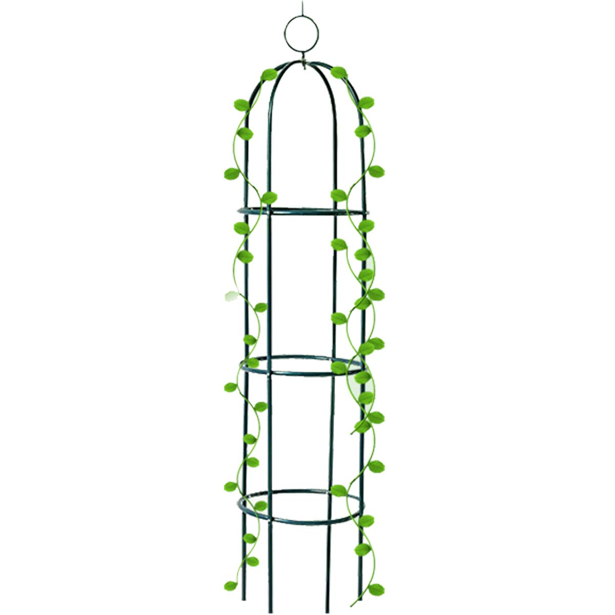 Tower Obelisk Garden Trellis 100% Metal 6.3 Feet Tall Plant Support for Climbing Vines and Flowers Stands,Black Green Lightweight Plant Tower