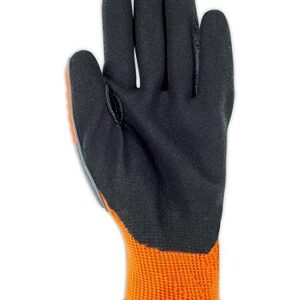 MAGID T-REX Sandy Nitrile Coated Impact-Resistant Work Gloves,Orange and Black, 1 Pair, Size 9/Large, TRX400