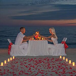 Esup Rechargeable Candles Flameless Flickering Candles Tealights 12pcs/Set with White Base, Decoration Parties, Weddings, Bar, Family, Dinner Outdoor Picnic (No Remote Control)