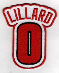 damian lillard #0 patch - jersey number blue/red/white/black embroidered diy sew or iron-on patch usa seller