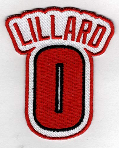 Damian Lillard #0 Patch - Jersey Number Blue/Red/White/Black Embroidered DIY Sew or Iron-On Patch USA Seller