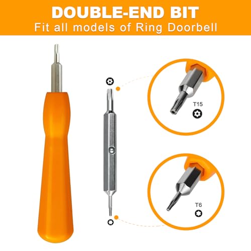 Doorbell Replacement Security Screws and Screwdriver Kit, Suitable for All Doorbells, Including Video Doorbell, Video Doorbell 2, Pro and Elite, Doorbell Screwdrivers, for Battery Replacement