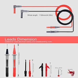 KAIWEETS Soft Silicone Electrician Test Leads Kit CAT III 1000V & CAT IV 600V with Alligator Clips and Needle Probe for Fluke/AstroAI/INNOVA Multimeter Electronic Clamp Meter 9PCS