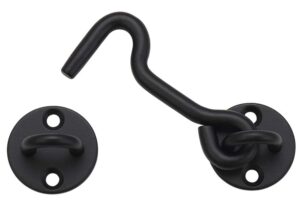 raswik 4” privacy hook and eye latch easy lock for barn door, black