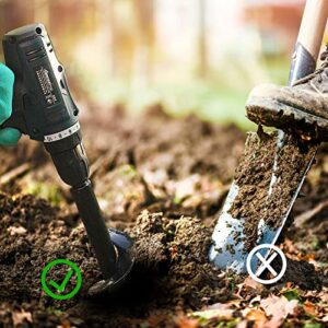 Twinkle Star Garden Auger Spiral Drill Bit 3 x 12 Inch with Garden Gloves, Plant Bulb Auger Fits for 3/8 Inch Dill