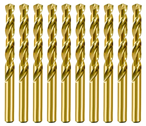 HSS Cobalt Drill Bit Set 9/32 Inch 10Pcs M35 Jobber Length Twist Steel Metal Drill Bits