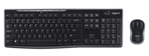 Logitech K270 Wireless Keyboard and M185 Wireless Mouse Combo — Keyboard and Mouse Included, Long Battery Life (Black with Mouse)