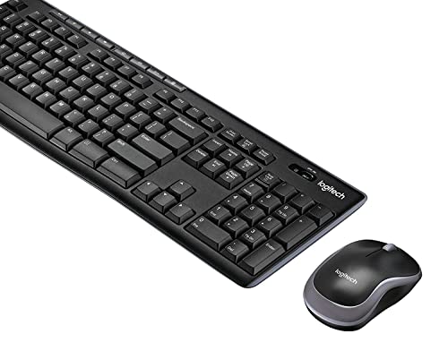 Logitech K270 Wireless Keyboard and M185 Wireless Mouse Combo — Keyboard and Mouse Included, Long Battery Life (Black with Mouse)