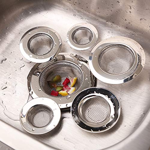 2 Pack - 2.13" Top / 1" Basket- Sink Strainer Bathroom Sink, Utility, Slop, Laundry, RV and Lavatory Sink Drain Strainer Hair Catcher. 1/16" Holes. Stainless Steel