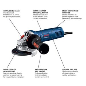 BOSCH GWS10-45E 4-1/2 In. Ergonomic Angle Grinder,Black